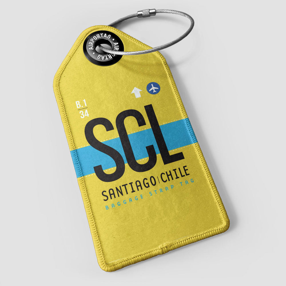Airport Code Luggage Tag - IATA code SCL baggage tag