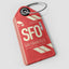 Airport Code Luggage Tag - IATA code SFO baggage tag