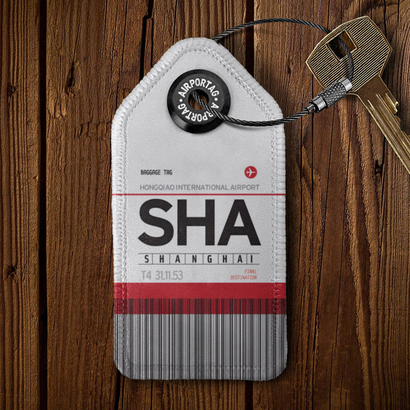 SHA - Shanghai Hongqiao Intl Airport - Shanghai, China - Leather Keychain
