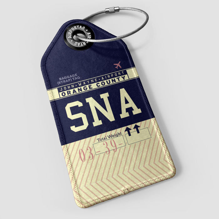 Airport Code Luggage Tag - IATA code SNA baggage tag