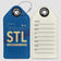Airport Code Luggage Tag - IATA code STL baggage tag