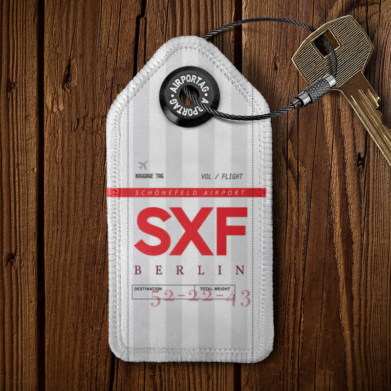 SXF - Berlin Schönefeld Airport - Berlin, Germany - Leather Keychain