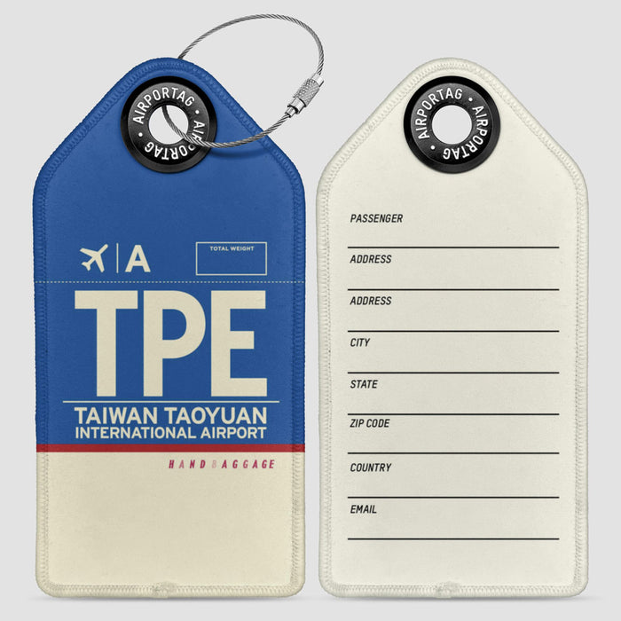 Airport Code Luggage Tag - IATA code TPE baggage tag