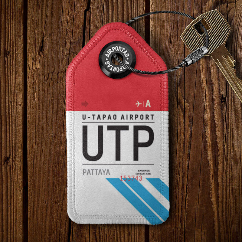 UTP - U-Tapao Airport - Rayong, Thailand - Leather Keychain