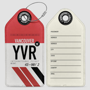 Airport Code Luggage Tag - IATA code YVR baggage tag