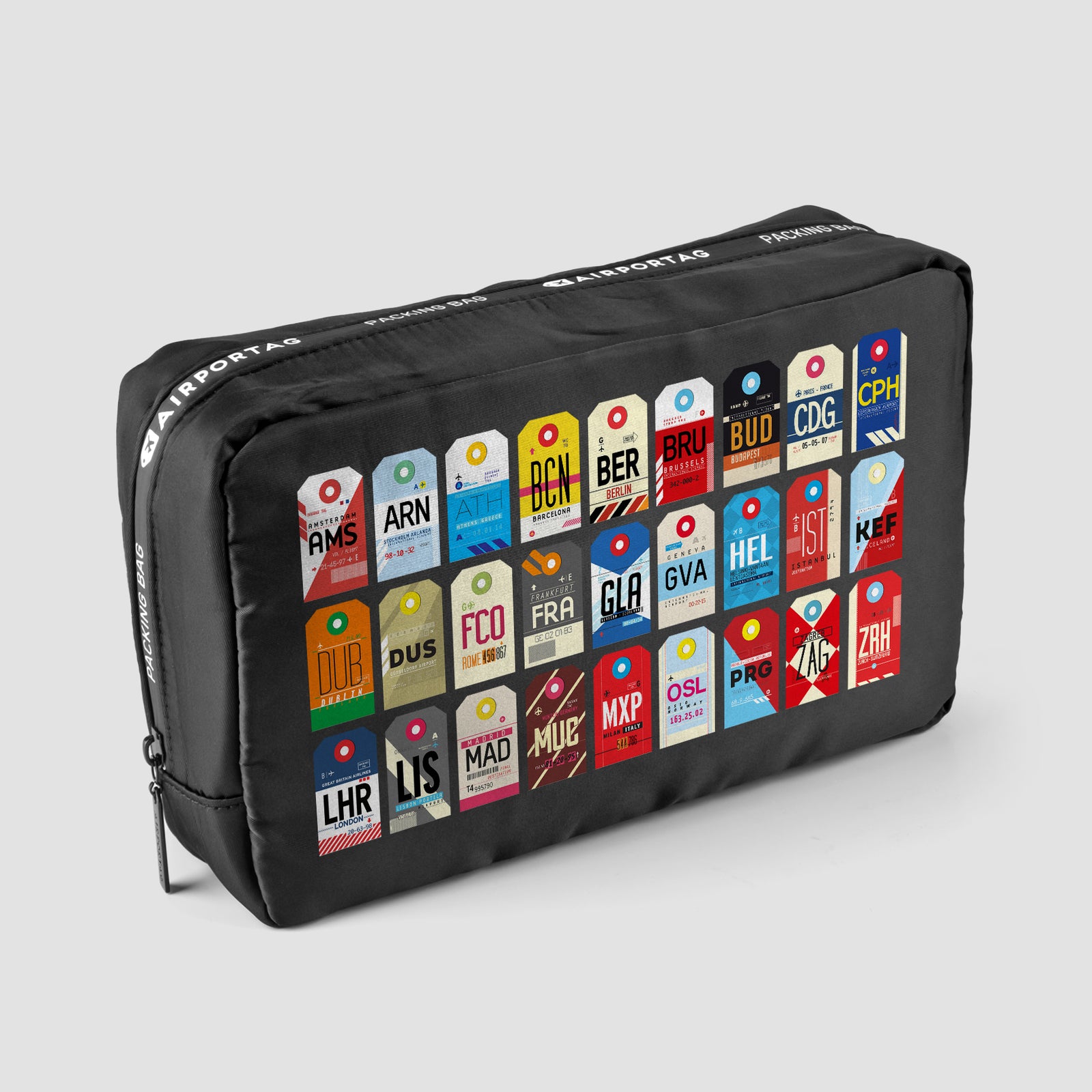 Passport Cover - European Airports IATA code pattern.