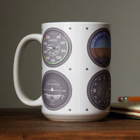 Coffee Mug - Airplane Cockpit Flight Instruments