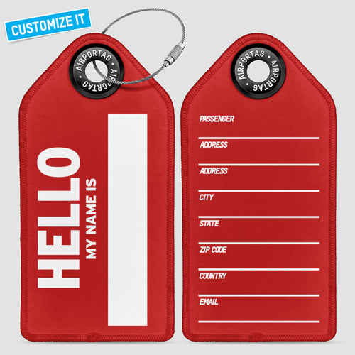 Hello Badge baggage tag