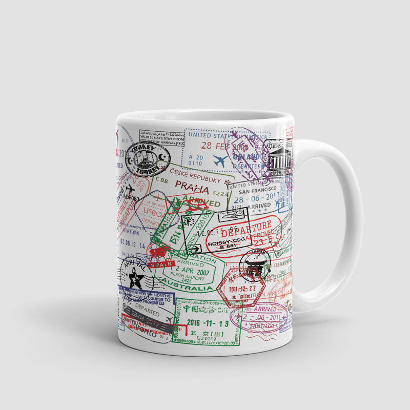 Coffee Mug - Travel Stamps