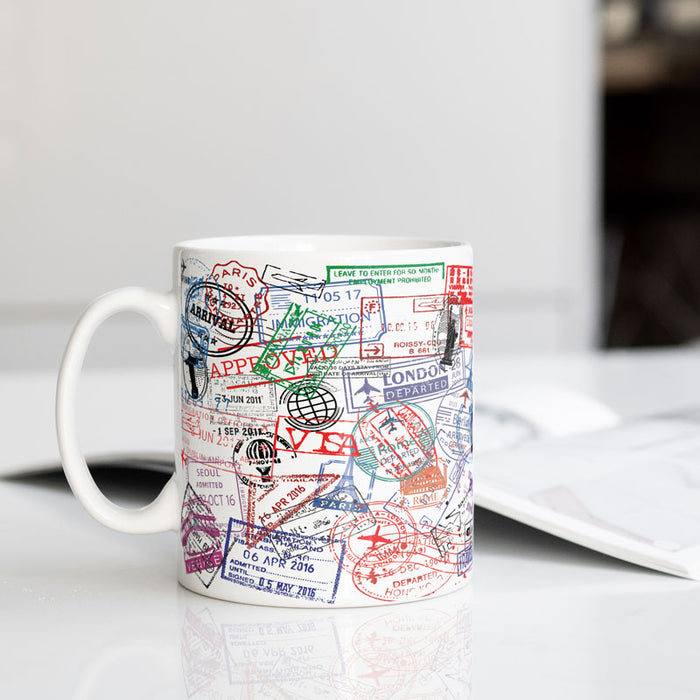 Coffee Mug - Travel Stamps