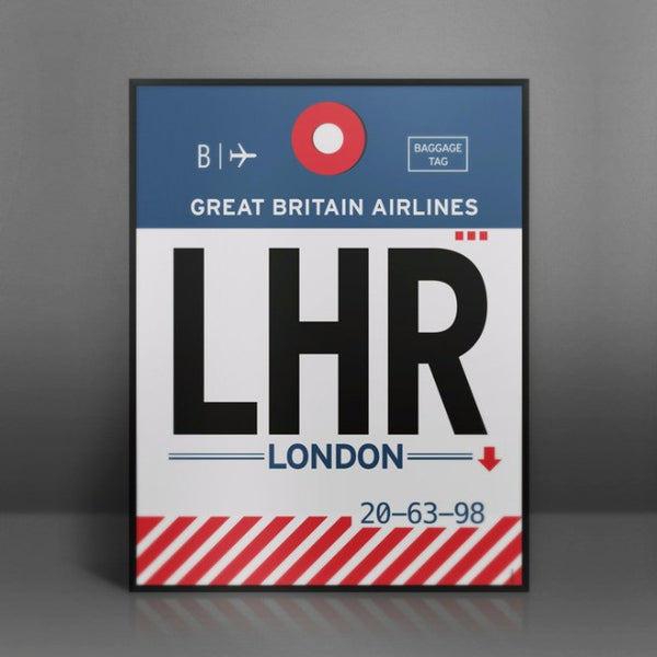 Poster - Wall Art Print - LHR - London Heathrow Airport - IATA code LHR