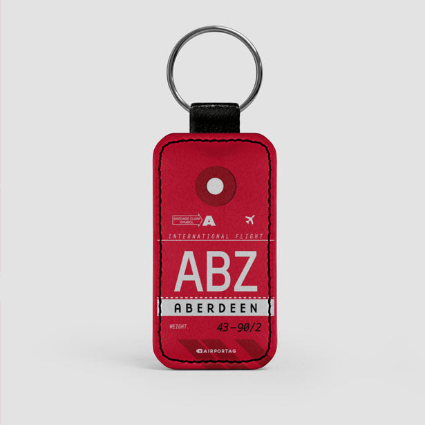 ABZ - Aberdeen Airport - Leather Keychain
