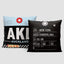 Airport Code Throw Pillow - AKL - Auckland Airport - IATA code AKL