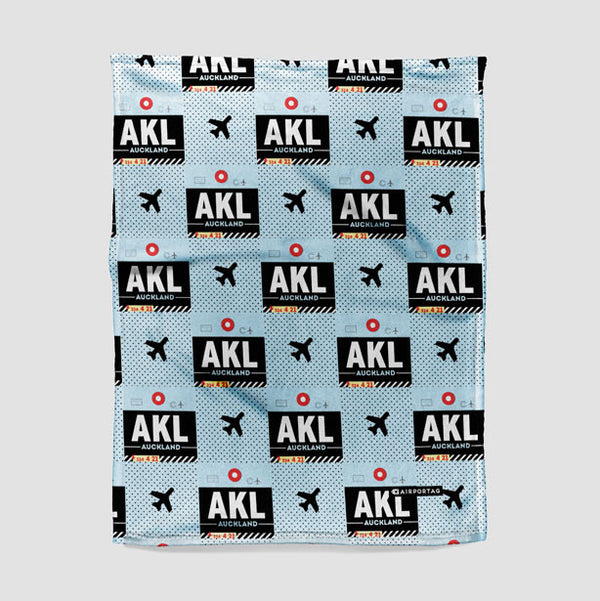 Throw Blanket - AKL airport code pattern.
