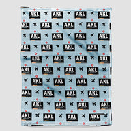 Throw Blanket - AKL airport code pattern.