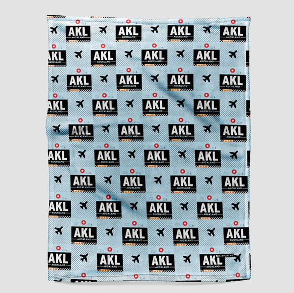 Throw Blanket - AKL airport code pattern.