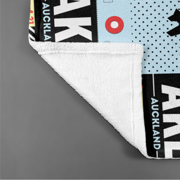 Throw Blanket - AKL airport code pattern.