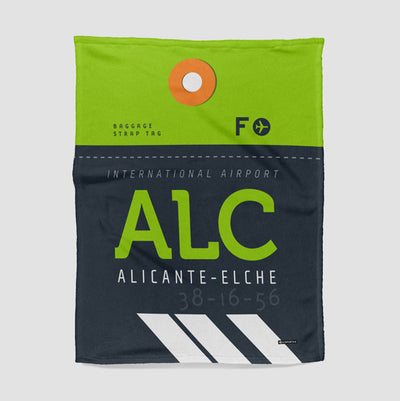 Throw Blanket - ALC airport code pattern.