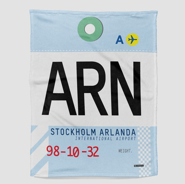 Throw Blanket - ARN airport code pattern.