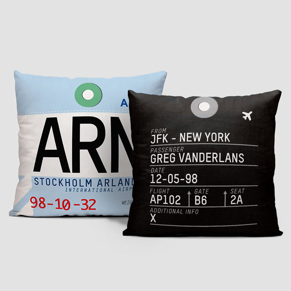 Airport Code Throw Pillow - ARN - Stockholm Arlanda