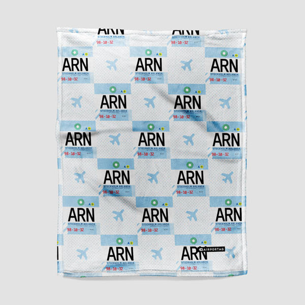 Throw Blanket - ARN airport code pattern.