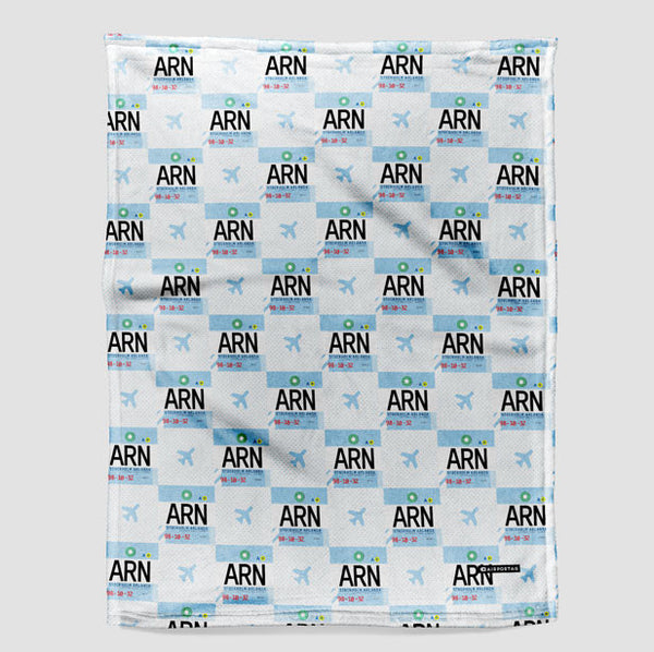Throw Blanket - ARN airport code pattern.