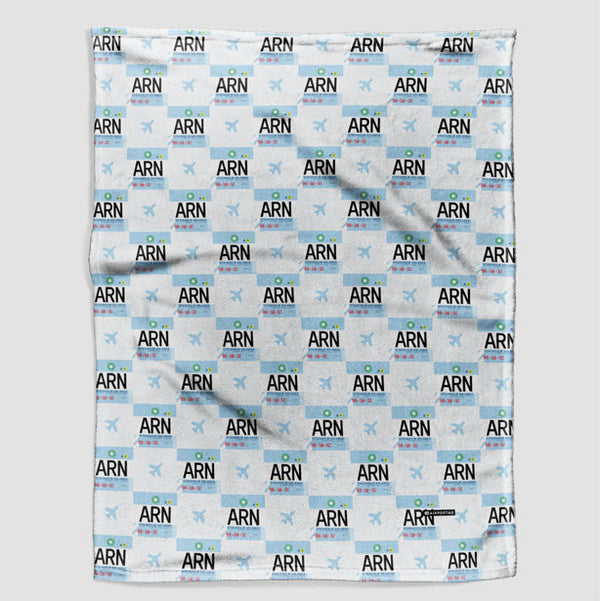 Throw Blanket - ARN airport code pattern.