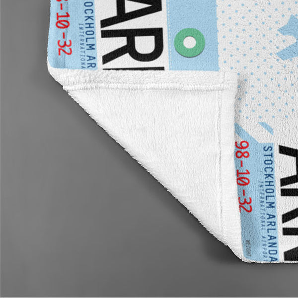 Throw Blanket - ARN airport code pattern.