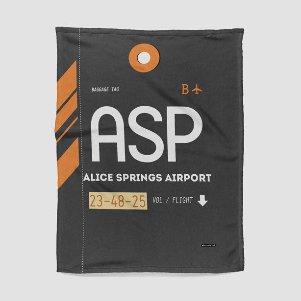 Throw Blanket - ASP airport code pattern.