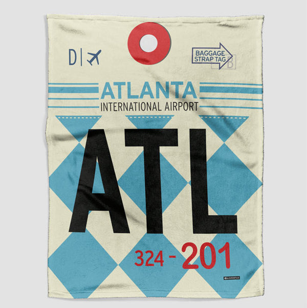 Throw Blanket - ATL airport code pattern.