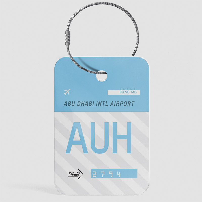 Airport Code Luggage Tag - IATA code AUH baggage tag