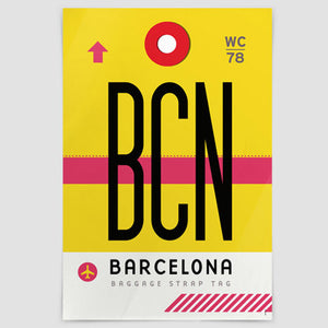 Poster - Wall Art Print - BCN - Barcelona Airport - IATA code BCN