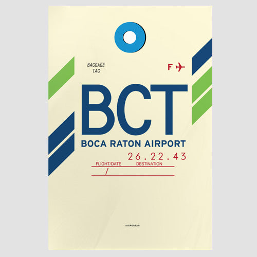 Poster - Wall Art Print - BCT - Boca Raton Airport - Florida, US - IATA ...