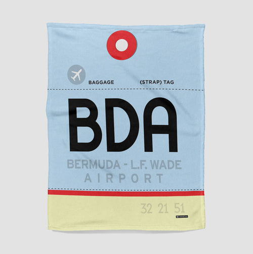 Throw Blanket - BDA airport code pattern.