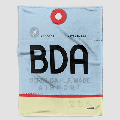 Throw Blanket - BDA airport code pattern.
