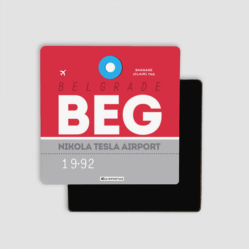 Fridge Magnets - Nikola Tesla Airport - Belgrade, Serbia - IATA code BEG