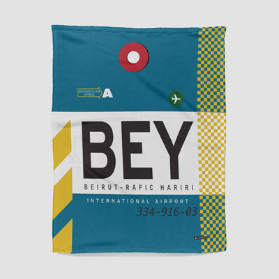 Throw Blanket - BEY airport code pattern.