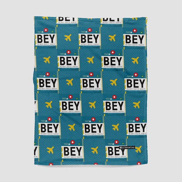 Throw Blanket - BEY airport code pattern.