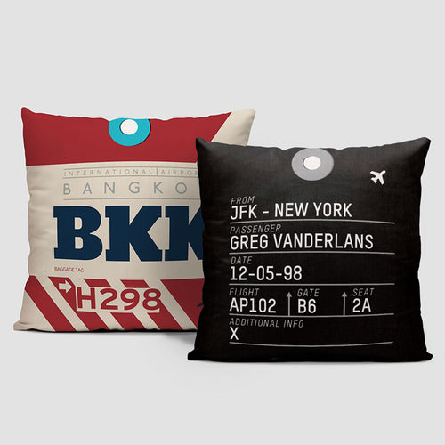 Airport Code Throw Pillow - BKK - Suvarnabhumi Airport