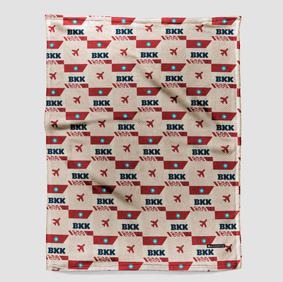 Throw Blanket - BKK airport code pattern.