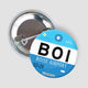 Pinback Button - Boise Airport - Boise, Idaho, US - IATA code BOI