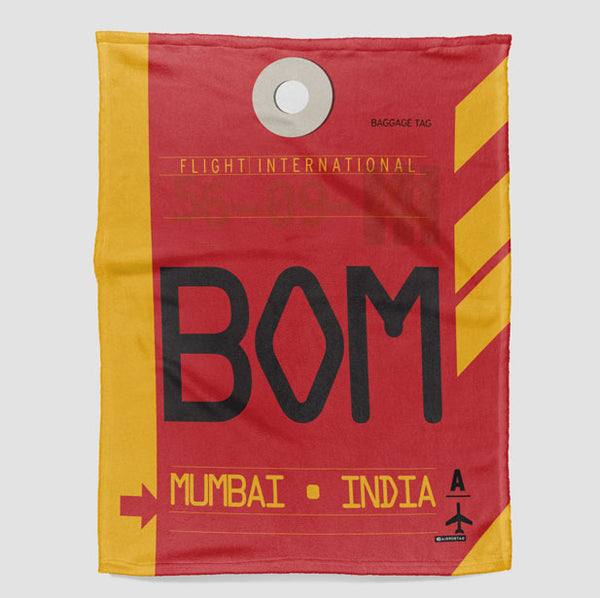 Throw Blanket - BOM airport code pattern.