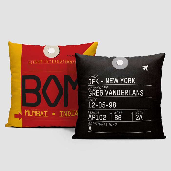 Airport Code Throw Pillow - BOM - Mumbai Airport