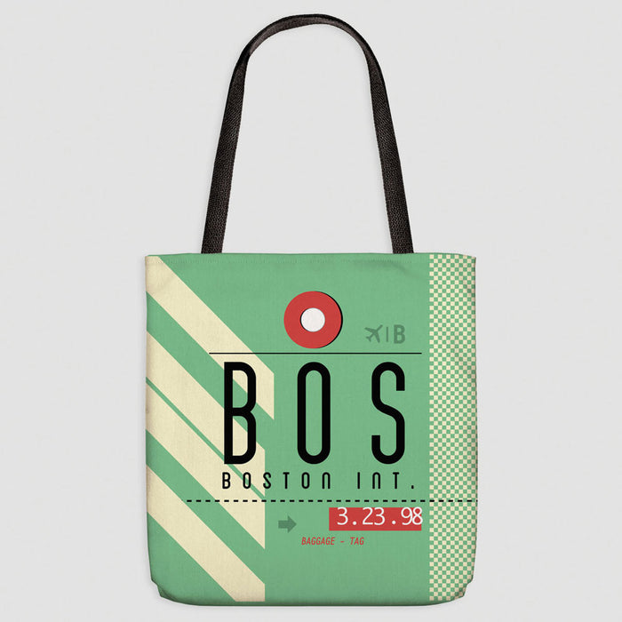 Tote Bag - BOS - Boston Logan International Airport. IATA code BOS.
