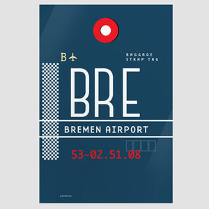 Poster - Wall Art Print - BRE - Bremen Airport - Bremen, Germany - IATA ...