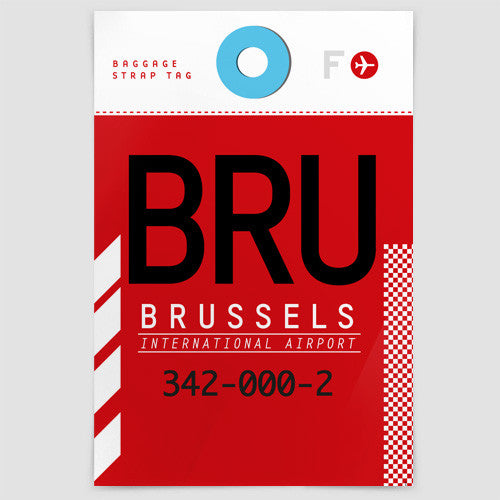 Poster - Wall Art Print - BRU - Brussels Airport - IATA code BRU