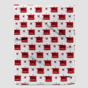 Throw Blanket - BRU airport code pattern.