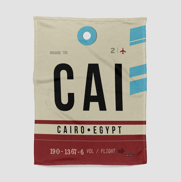 Throw Blanket - CAI airport code pattern.