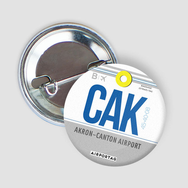 ピンバック ボタン - アクロン カントン空港 - オハイオ州、米国 - IATA コード CAK