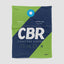 Throw Blanket - CBR airport code pattern.